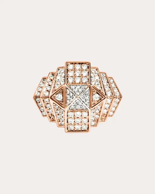 STATEMENT Mini Rockaway 18k Gold Diamond Ring - Pink