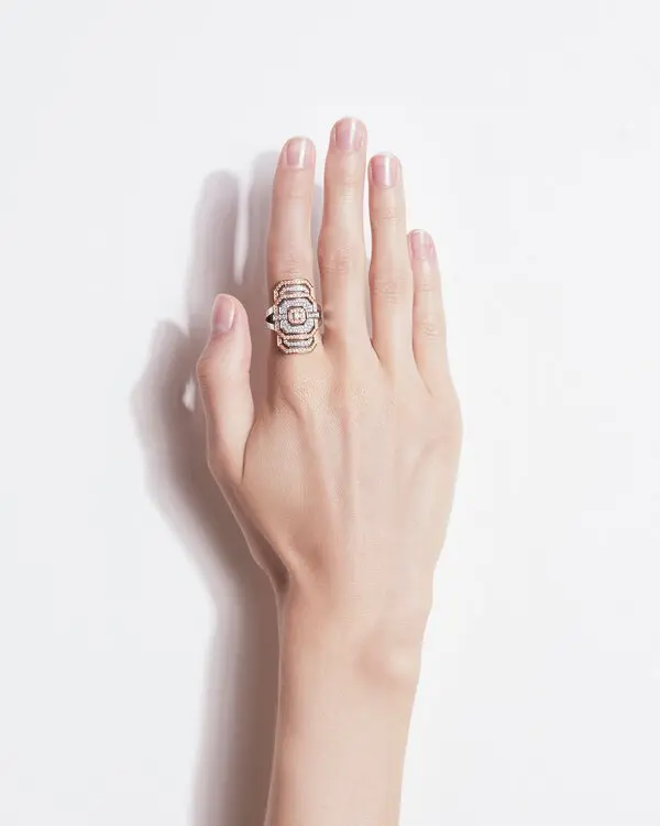 STATEMENT Diamond And 18k Rose Gold Two-tone Ring - Pink/silver