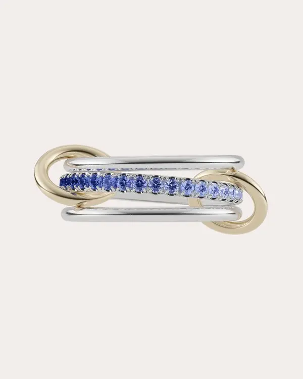 SPINELLI KILCOLLIN Sapphire And 18k Gold Tigris Ombré Ring - Sterling Silver, Yellow Gold