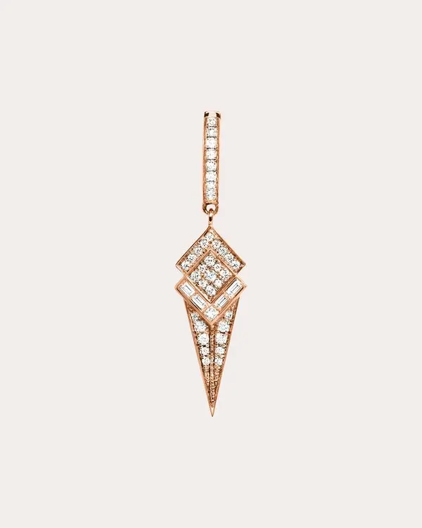 STATEMENT Stairway 18k Gold Diamond Single Earring - Pink
