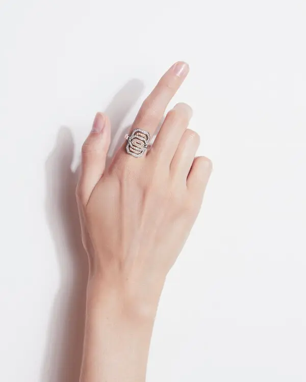 STATEMENT Diamond And 18k Rose Gold My Way Ring - Pink/silver