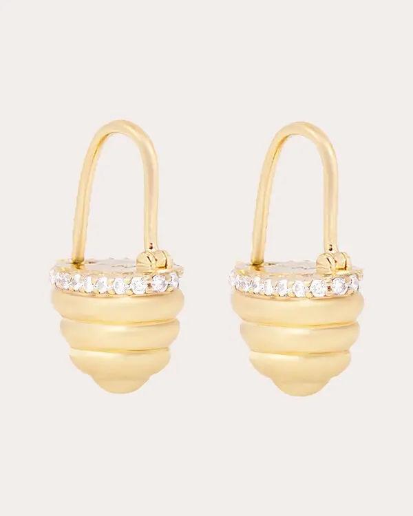 CAMPBELL + CHARLOTTE Found Cap 14k Diamond Hoop Earrings - Gold