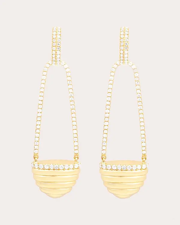 CAMPBELL + CHARLOTTE Diamond And 14k Cap Drop Earrings - White Diamond