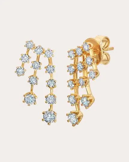GRAZIELA 18k Yellow Diamond Drop Earrings - Gold