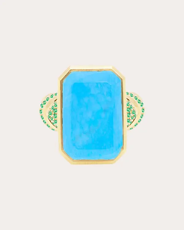 CAMPBELL + CHARLOTTE Emerald & Turquoise 14k Gold Spark Ring