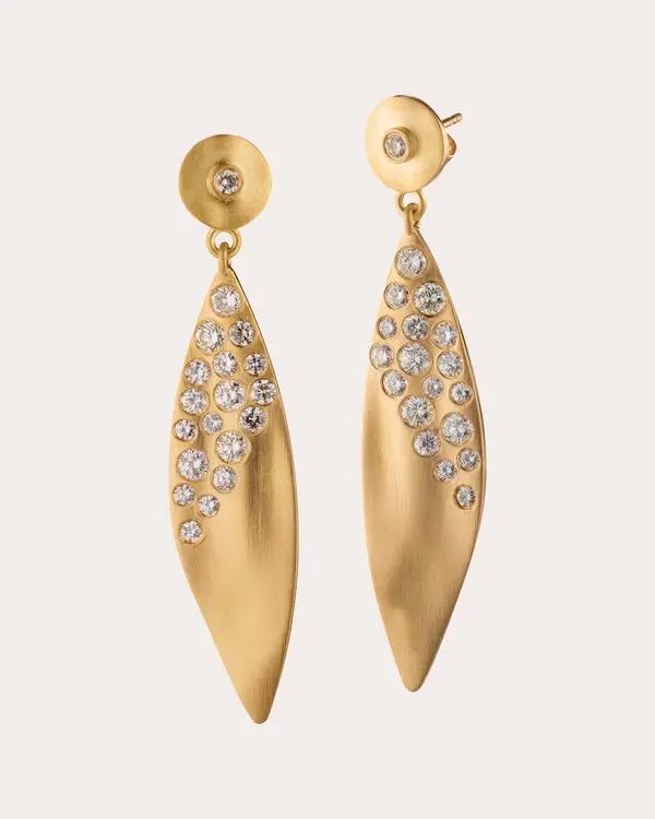 ELIZABETH MOORE Diamond And 18k Drop Earrings - Gold
