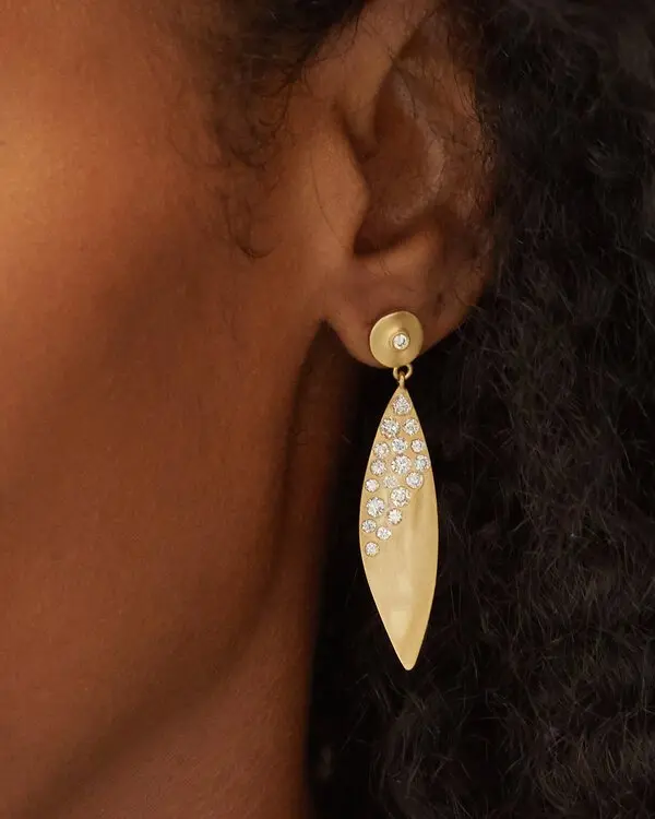 ELIZABETH MOORE Diamond And 18k Drop Earrings