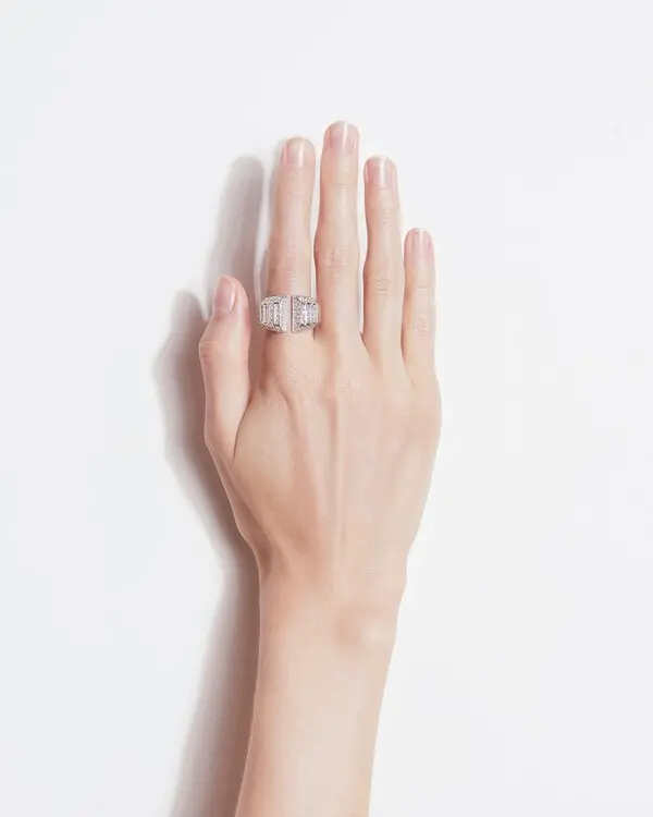 STATEMENT Diamond Open Ring - Silver