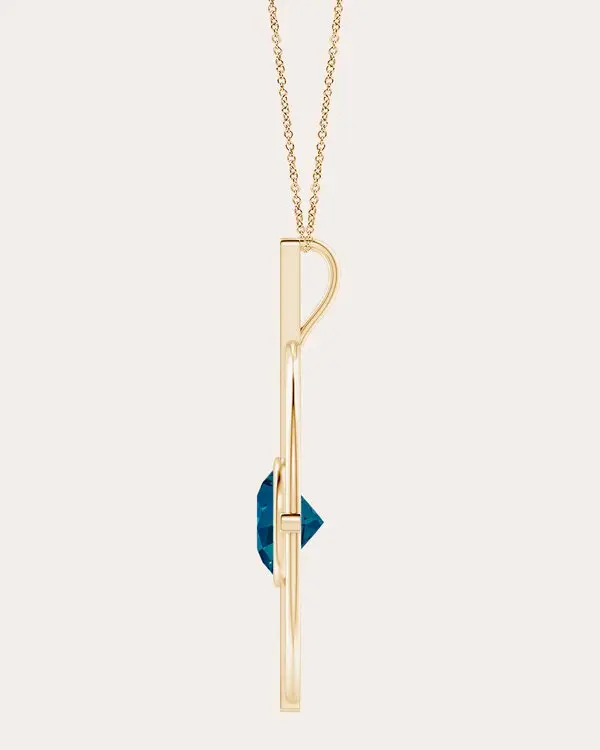 Natori Topaz And Diamond Bar Pendant Necklace