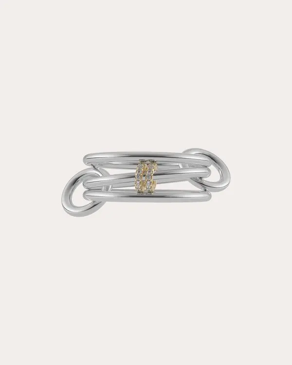 SPINELLI KILCOLLIN Diamond & 18k Gold Two-tone Acacia Ring - Silver