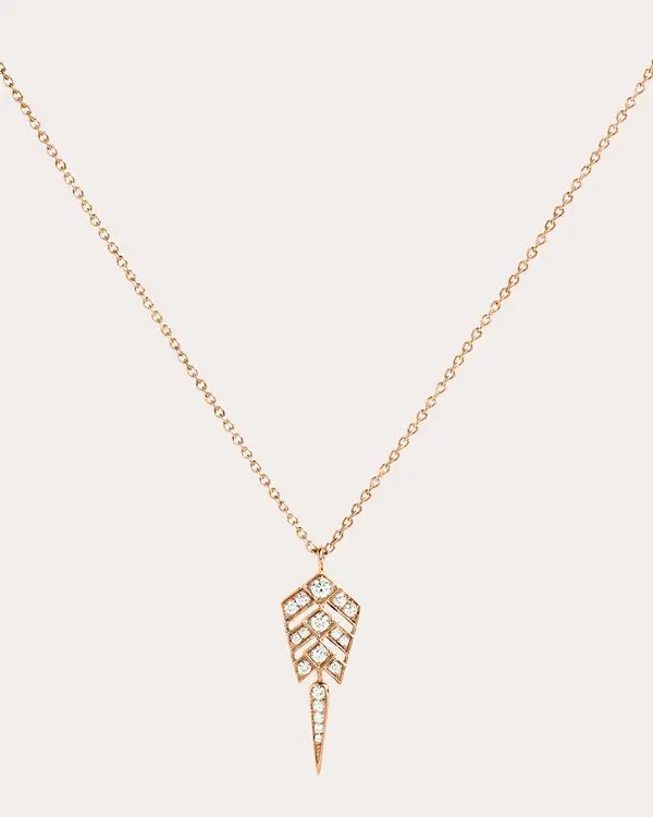 STATEMENT Stairway 18k Gold Diamond Pendant Necklace - Pink