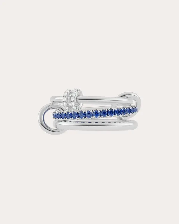 SPINELLI KILCOLLIN Diamond & Sapphire Raneth Bleu Ring - Silver