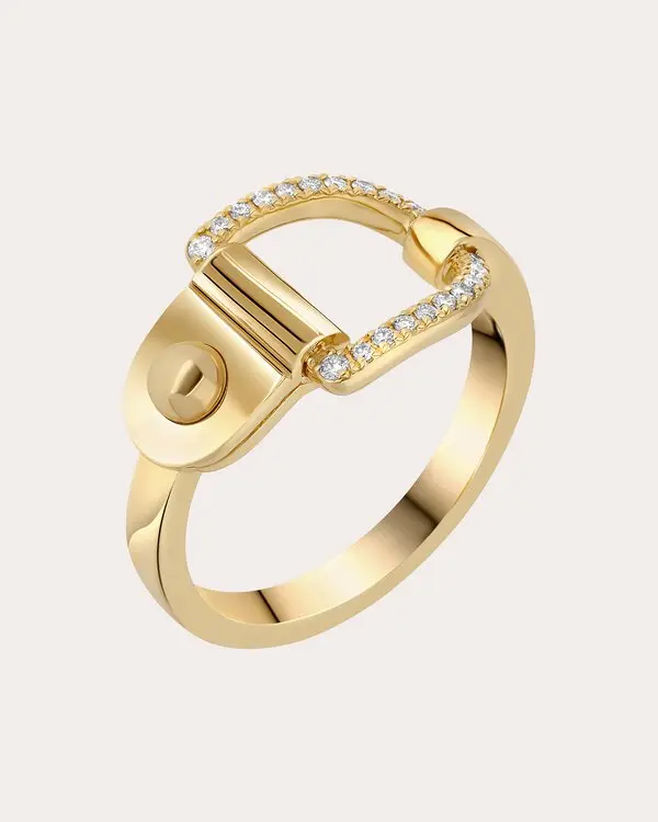 STATEMENT Diamond & 18k Rivet Ring - Gold