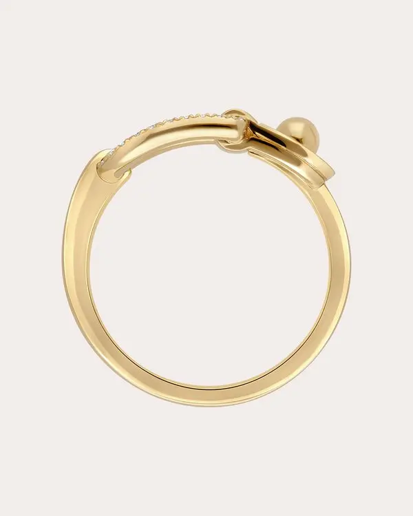 STATEMENT Diamond & 18k Rivet Ring - Gold