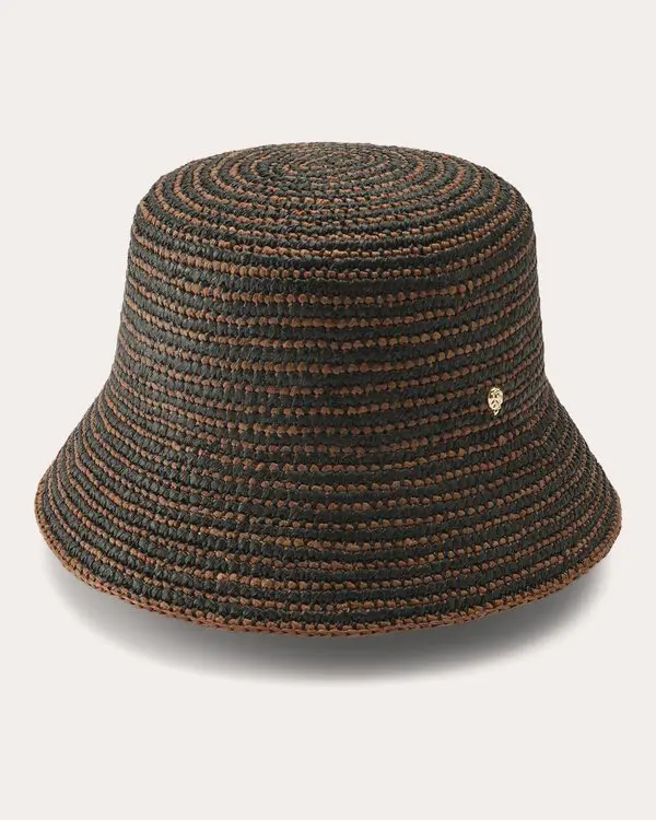 Helen Kaminski Nala Stripe Crocheted Raffia Bucket Hat - Brown