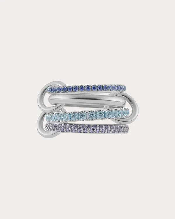 SPINELLI KILCOLLIN Aquamarine And Sapphire Iris Ring - Silver