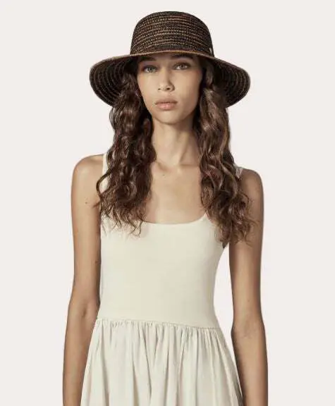 Helen Kaminski Evadine Stripe Crocheted Raffia Sun Hat - Brown