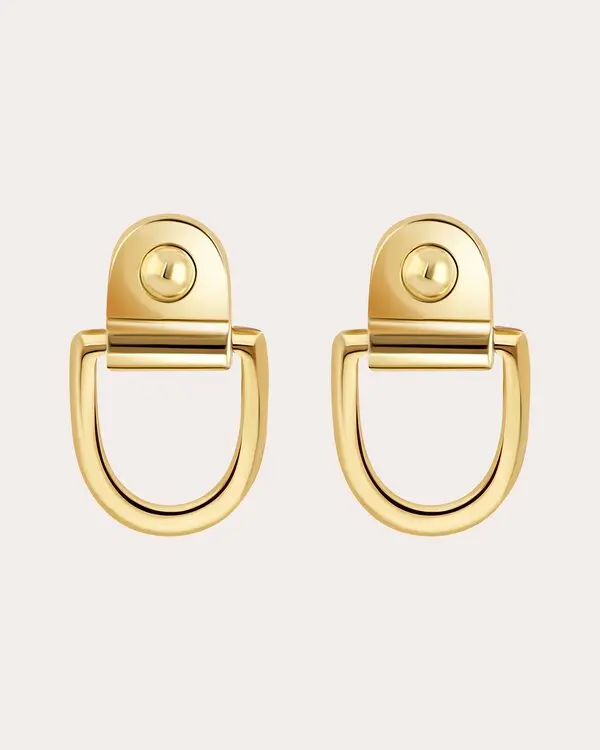 STATEMENT 18k Rivet M Stud Earrings - Gold