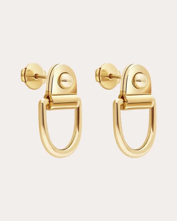 STATEMENT 18k Rivet M Stud Earrings - Gold