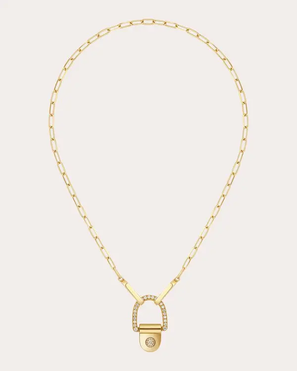 STATEMENT Diamond And 18k Rivet Xl Pendant Necklace - Gold