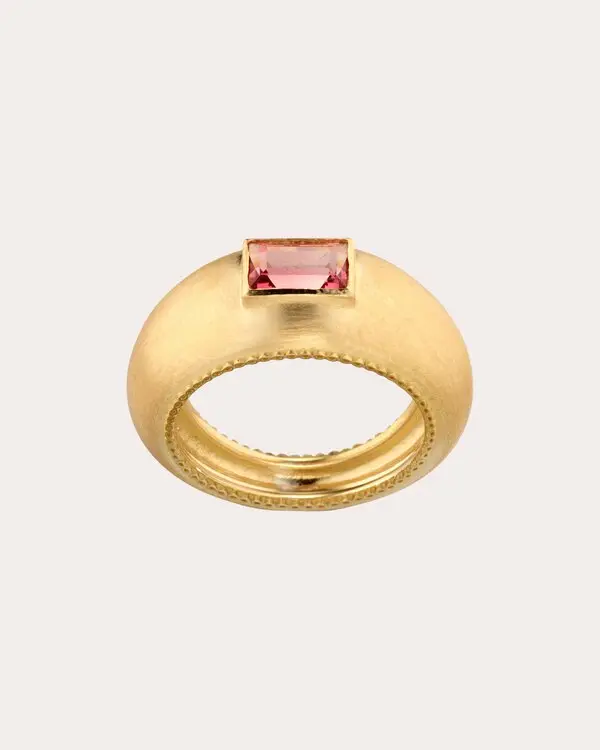ELIZABETH MOORE Pink Tourmaline & 18k Infinity Bubble Ring