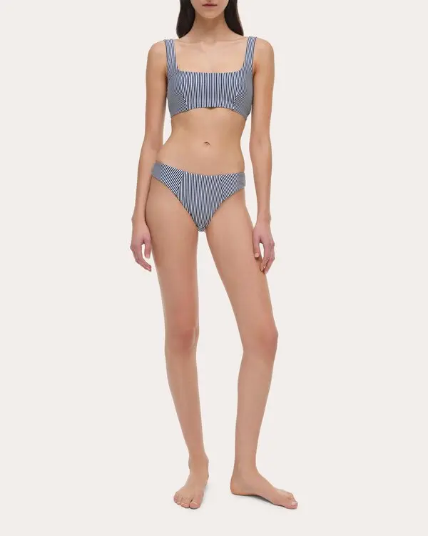 Simkhai Huxley Striped Bikini Top - Blue