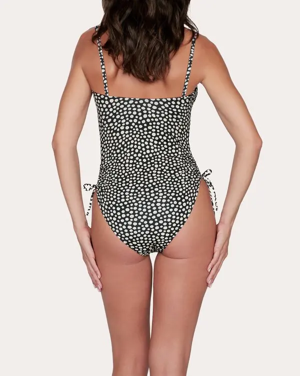 GIRLSMUSTHAVE Joan Polka Dot Ruched One-piece