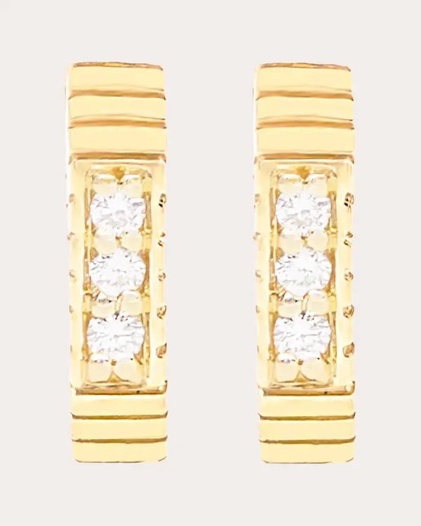 CAMPBELL + CHARLOTTE Diamond & 14k Spark Octagon Hoop Earrings - Gold
