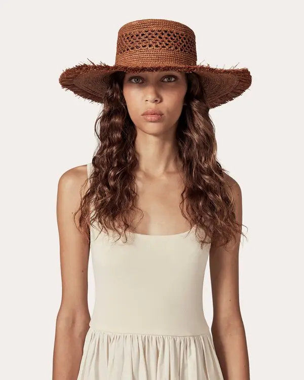 Helen Kaminski Ivy Raffia Boater - Brown