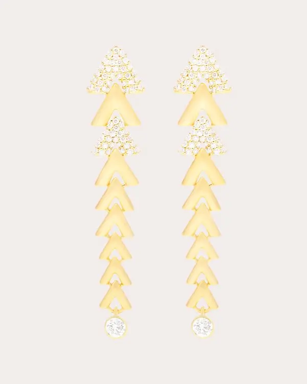 CAMPBELL + CHARLOTTE Spark 14k Diamond Chevron Link Earrings - Gold