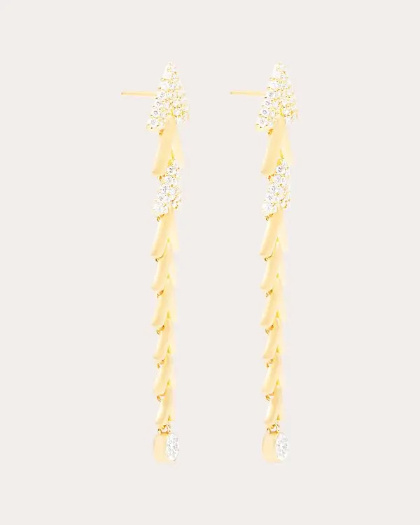 CAMPBELL + CHARLOTTE Diamond And 14k Chevron Drop Earrings - Gold