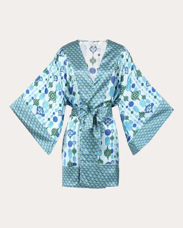KARMA ON THE ROCKS Osaka Chochin Silk Kimono - Blue