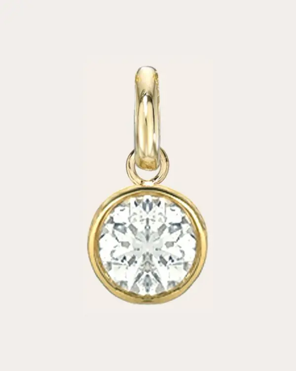 ZOE LEV Diamond And 14k Bezel Pendant - Gold