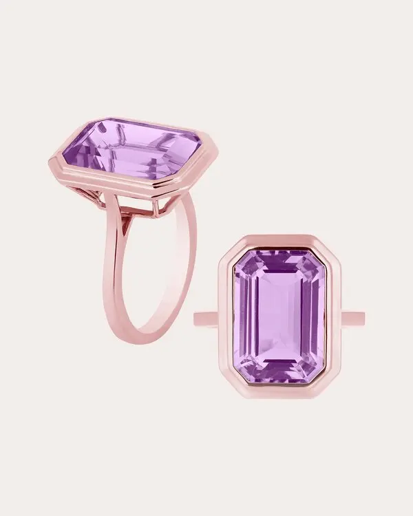 Goshwara Manhattan 18k Rose Gold Amethyst Ring - Purple