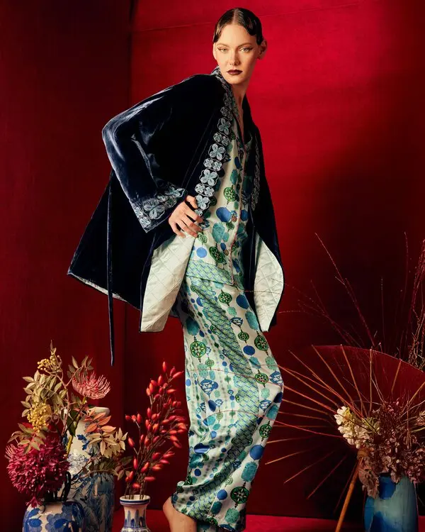 KARMA ON THE ROCKS Isa Chochin Silk Pajama Set