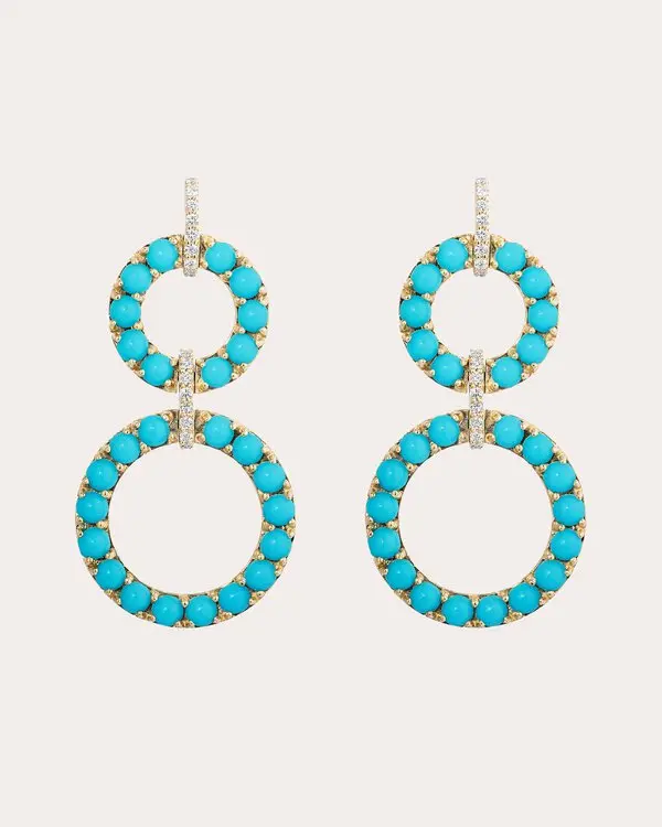 Goshwara Turquoise And 18k Gold Drop Earrings - Blue