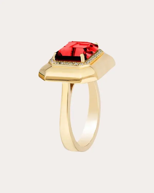 Goshwara Garnet And Diamond 18k Gold Ring - Red