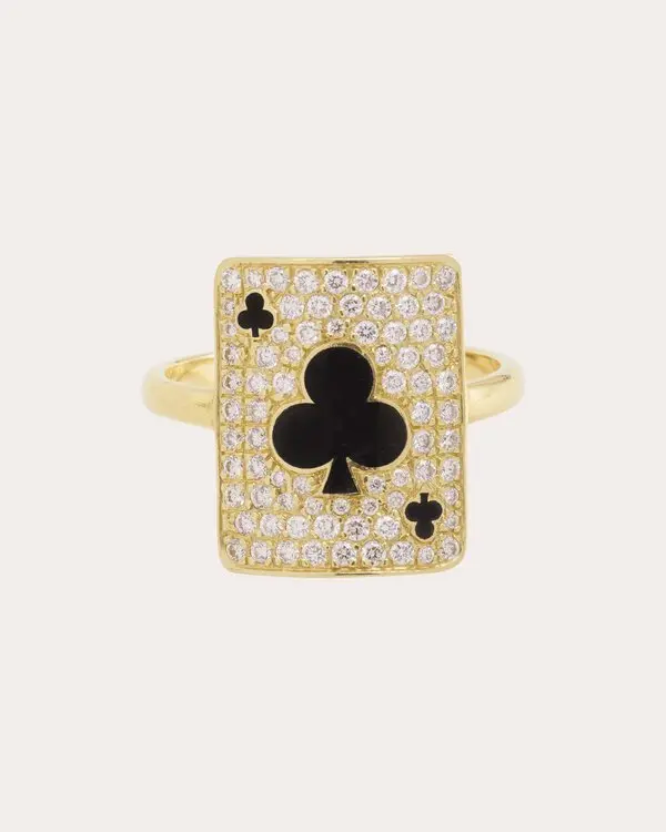 MYSTERYJOY Harmonie 18k Enamel And Lab-grown Diamond Pinky Ring - Gold