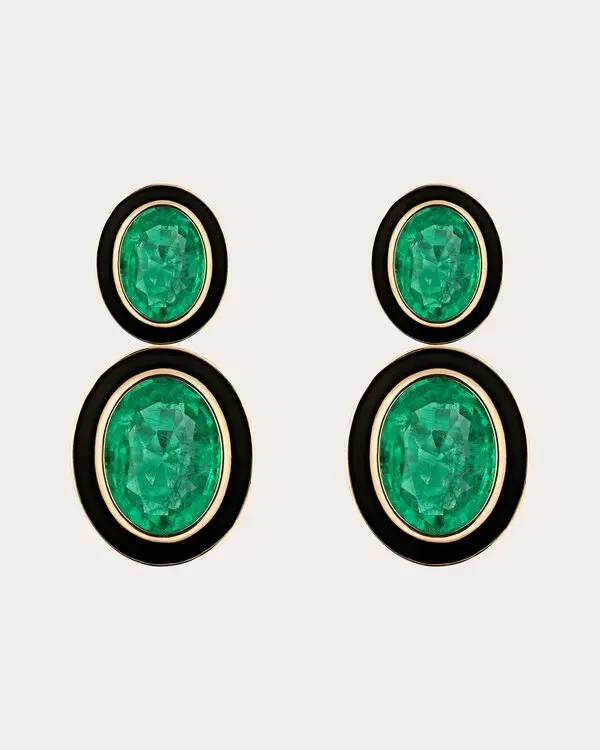 Goshwara Emerald And 18k Gold Drop Earrings - Green