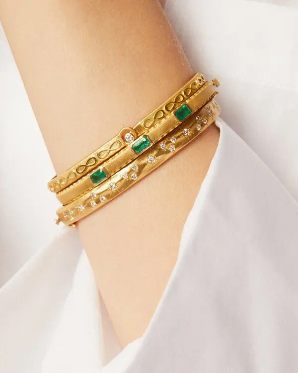 ELIZABETH MOORE Diamond And 14k Infinity Bangle