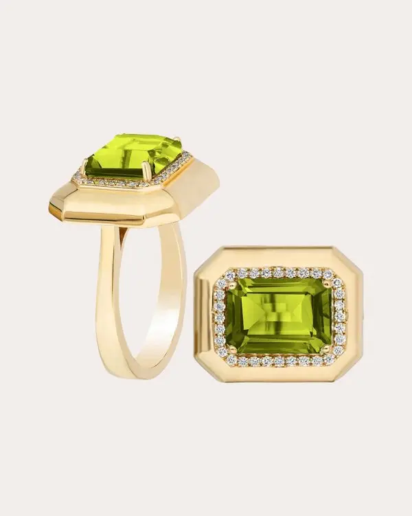 Goshwara Peridot & Diamond 18k Gold Limited Edition Ring - Green