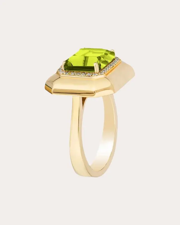 Goshwara Peridot & Diamond 18k Gold Limited Edition Ring - Green