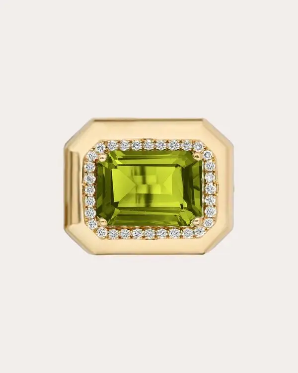 Goshwara Peridot & Diamond 18k Gold Limited Edition Ring - Green