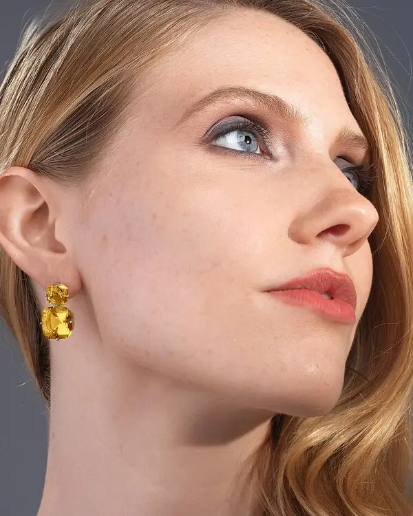 Goshwara Citrine And 18k Gold Double Drop Earrings - Yellow