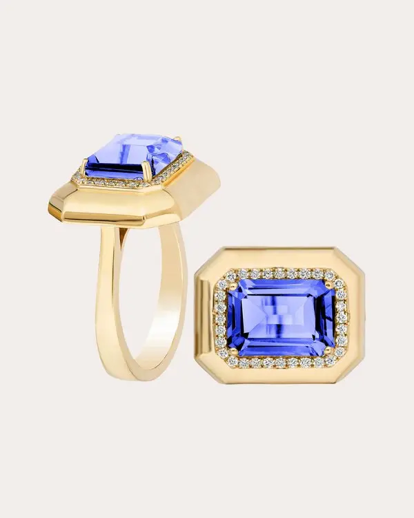 Goshwara Tanzanite And Diamond Ring - Blue