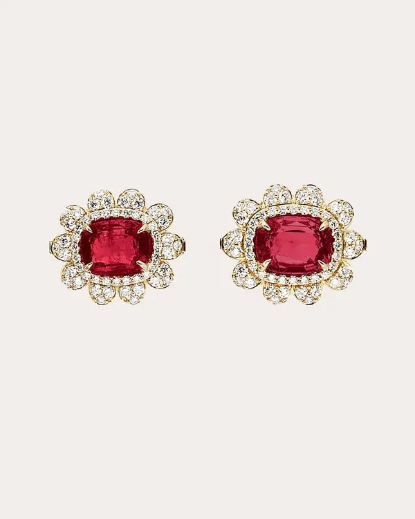 Goshwara G-one Organic Stud Earrings - Red