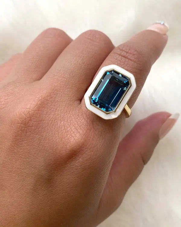 Goshwara Topaz And Enamel Ring - Blue