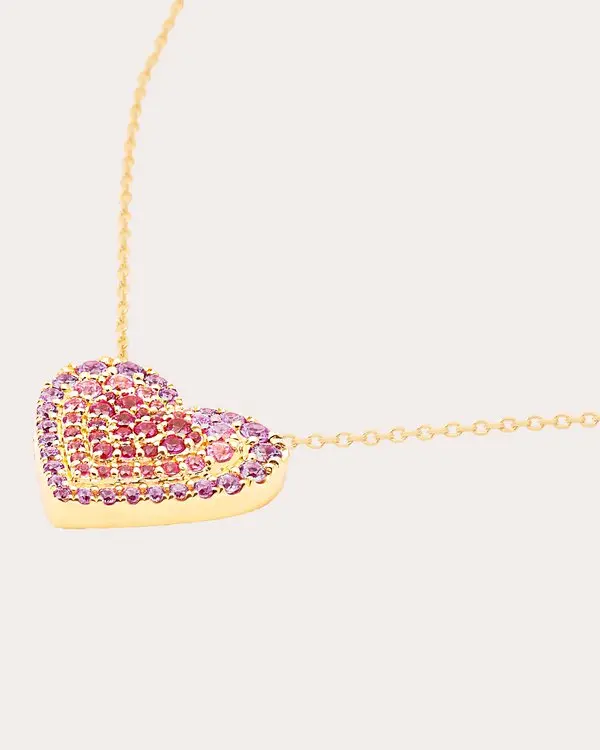 CAMPBELL + CHARLOTTE Sapphire & Ruby Juju Heart Pendant Necklace