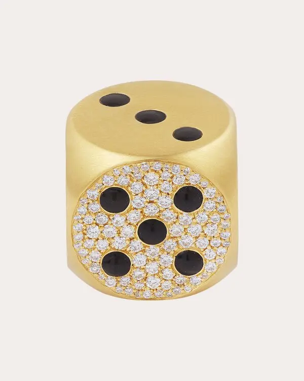 MYSTERYJOY Mini Hasard 18k Enamel And Lab-grown Diamond Ring - Gold