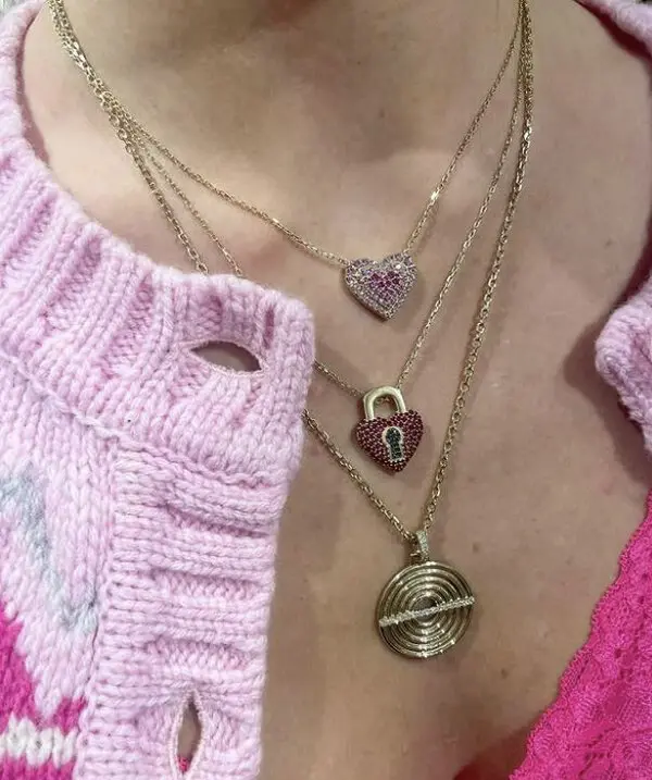 CAMPBELL + CHARLOTTE Ruby & Black Diamond 14k Gold Heart Locket Pendant Necklace
